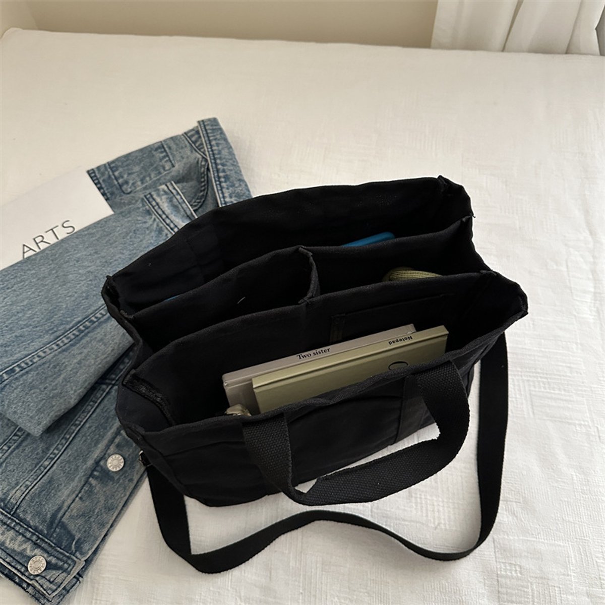 Tote bag con compartimientos