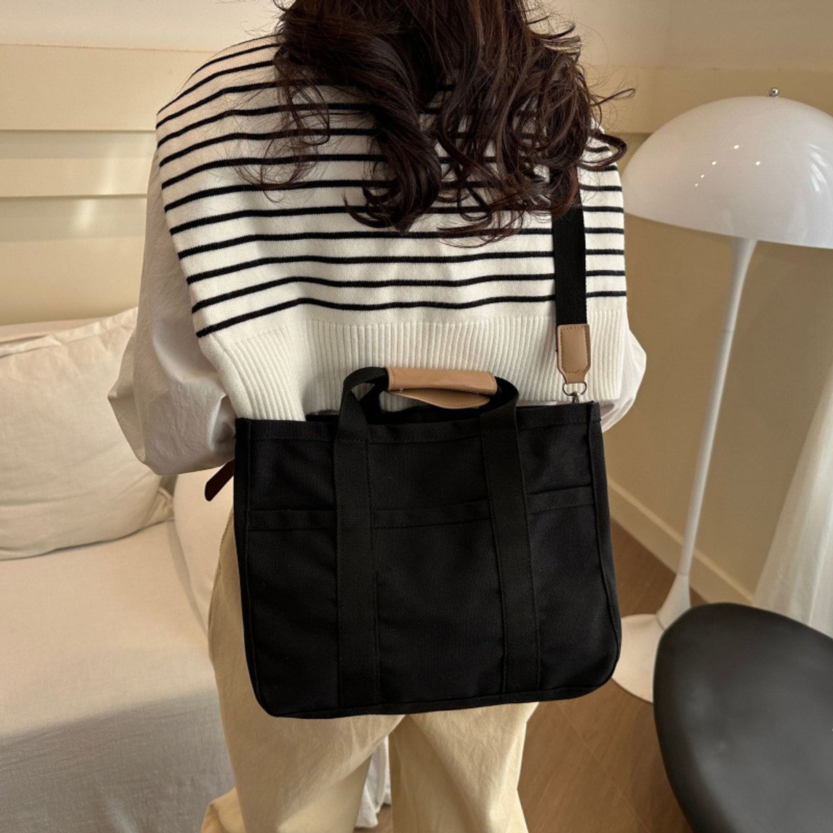 Tote bag con compartimientos