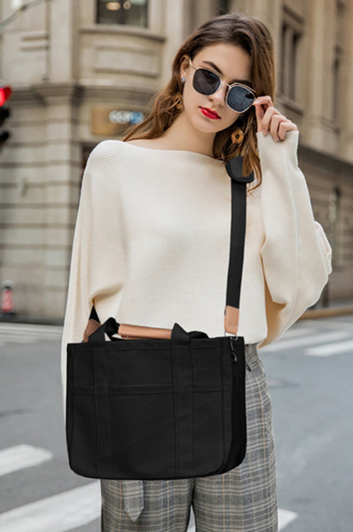 Tote bag con compartimientos